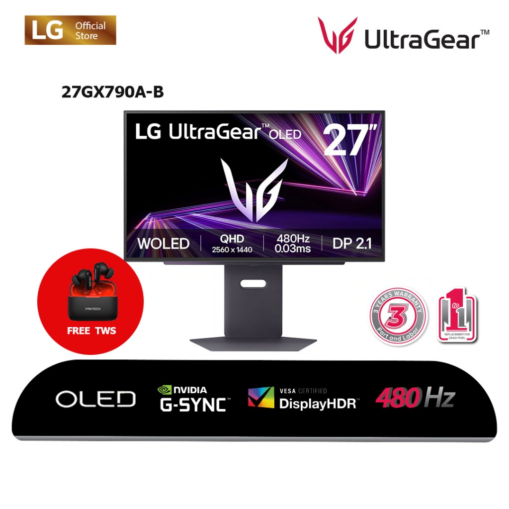 Jual LG UltraGear 27GX790A-B 27" OLED QHD Gaming Monitor 0.03ms 480Hz DisplayPort 2.1 | Shopee ...