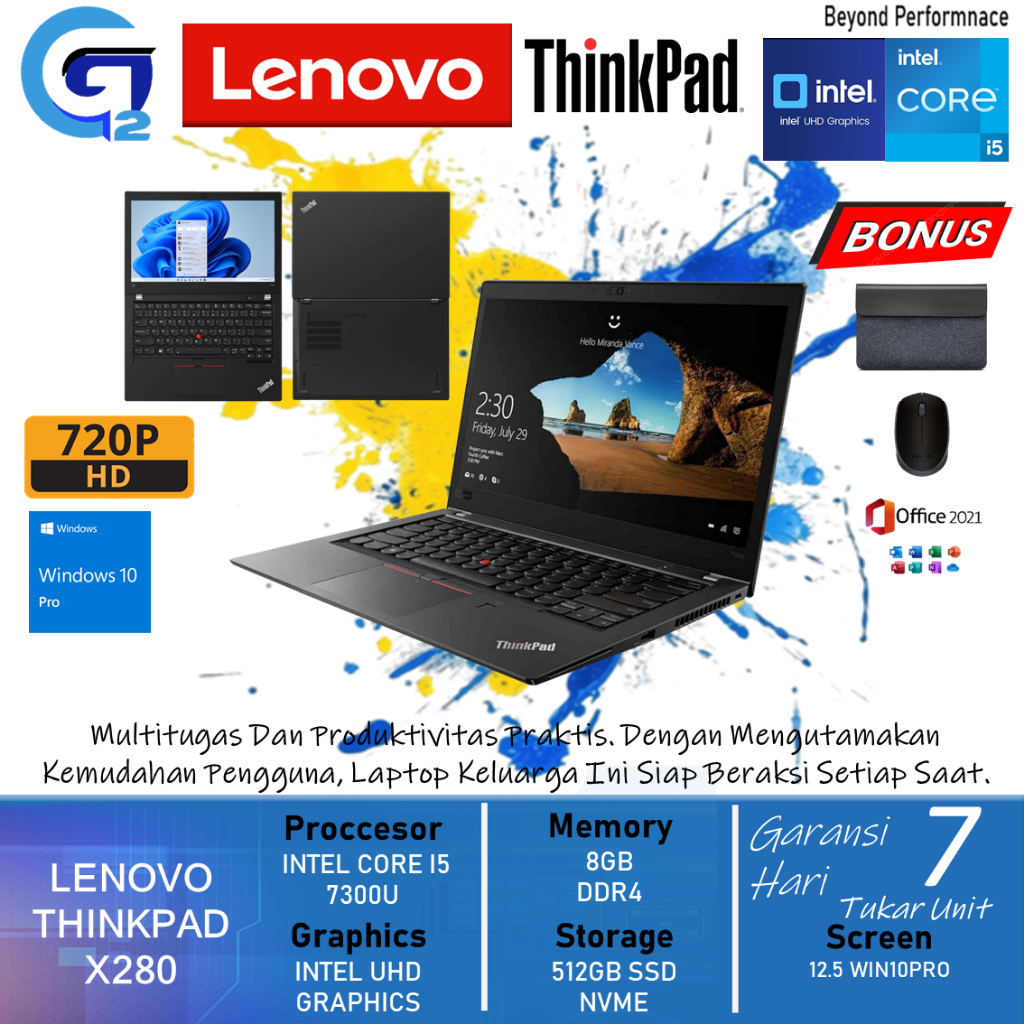 Jual Laptop Lenovo Thinkpad X280 Intel Core I5 RAM 8GB 512GB SSD 12 ...