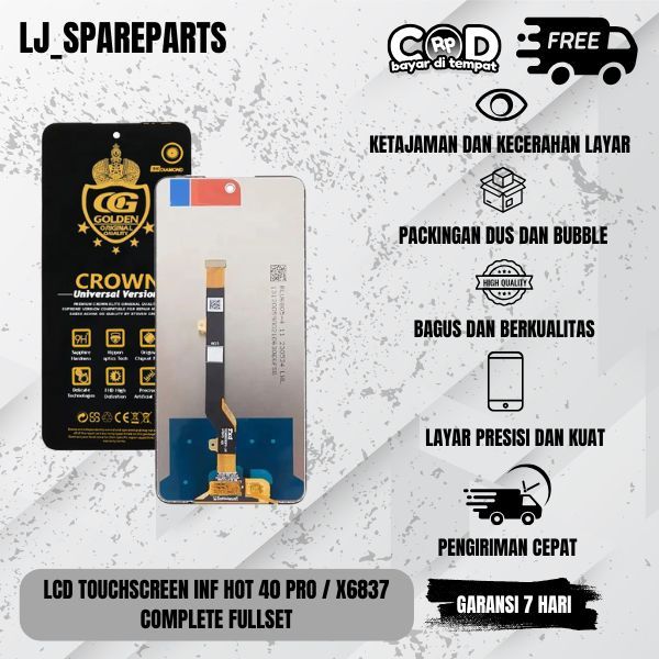 Jual LCD TOUCHSCREEN INF HOT 40 PRO / X6837 COMPLETE FULLSET ORIGINAL ...