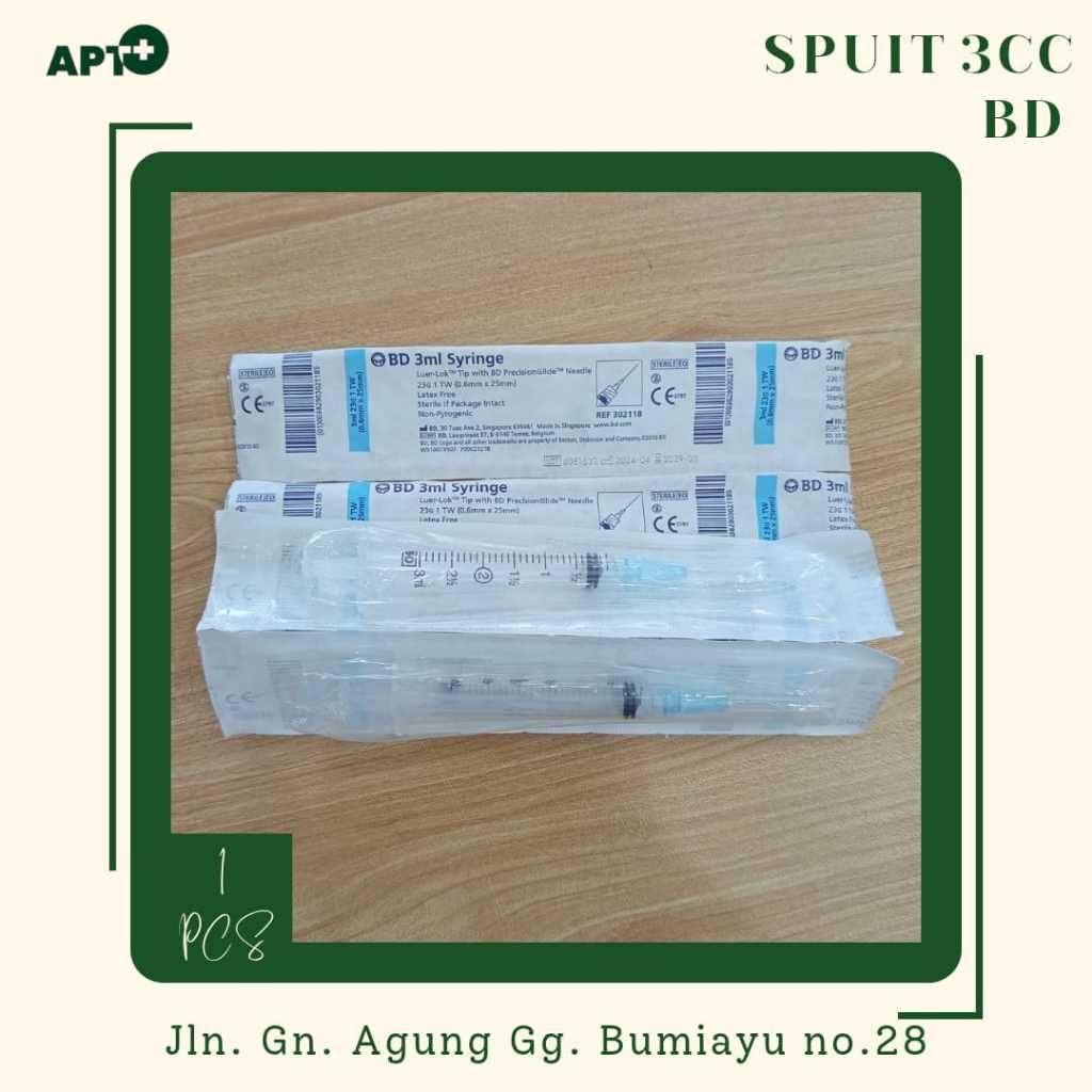 Jual SPUIT 3 CC BD PCS / SYRINGE BD 3CC / SUNTIKAN 3CC | Shopee Indonesia