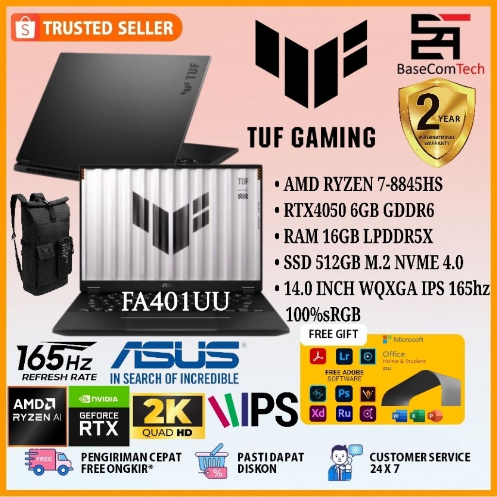 Jual ASUS TUF A14 FA401UU RYZEN 7-8845HS RTX4050 6GB | 16GB/512GB ...