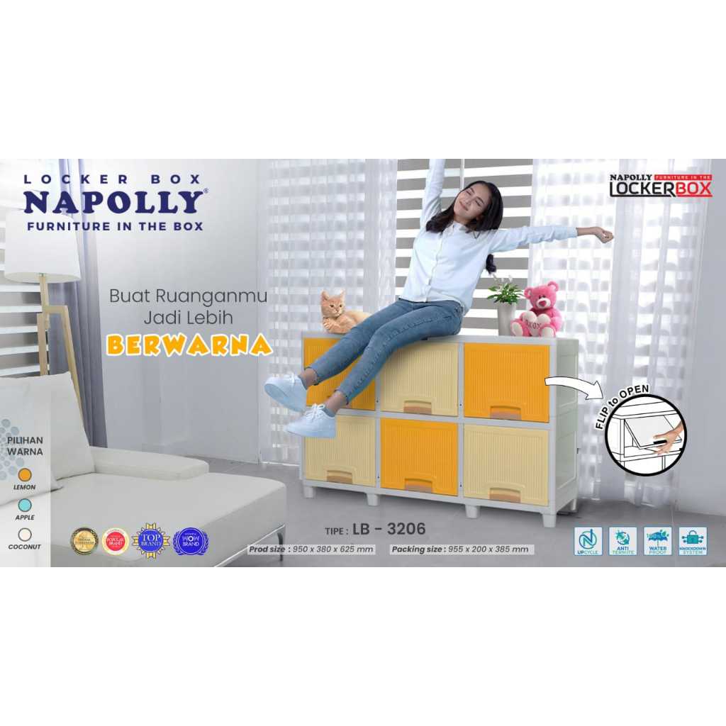Jual Napolly Locker Box LB-3206 Lemari Plastik 6 Laci Estetik | Lemari ...