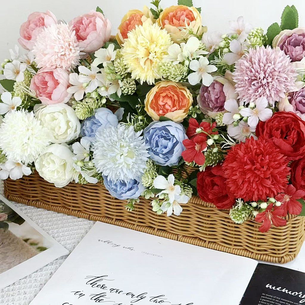 Jual B021 Buket Bunga Peony Pastel Mix Premium Artificial dekorasi ...