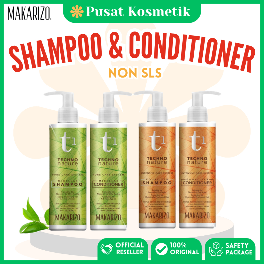 Jual MAKARIZO T1 Techno Nature Shampoo Conditioner NON SLS | Equalizer ...