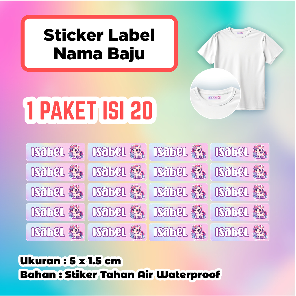 Jual Stiker Nama Baju | Stiker Nama Kain | Stiker Baju Tinggal Setrika ...