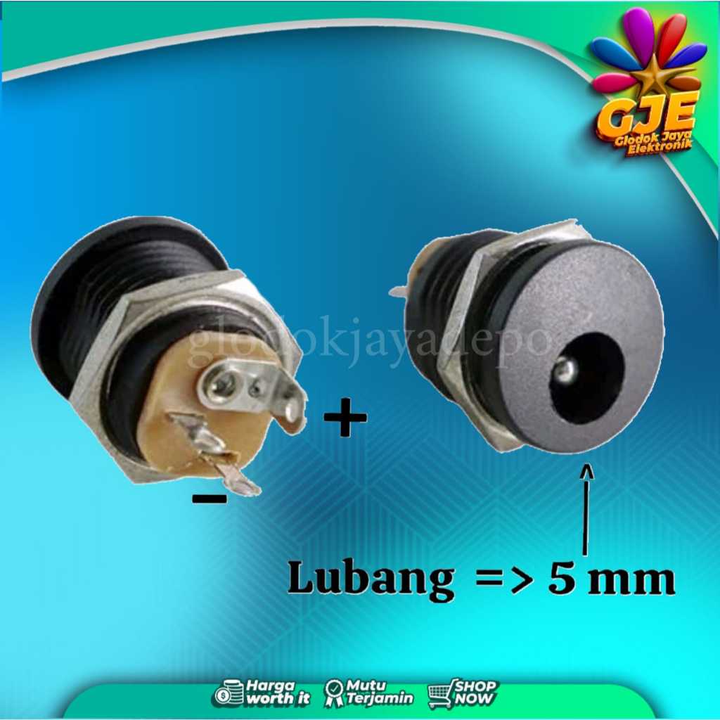 Jual SOCKET SOKET DC IN FEMALE BULAT 2.1 x 5.5mm | Shopee Indonesia