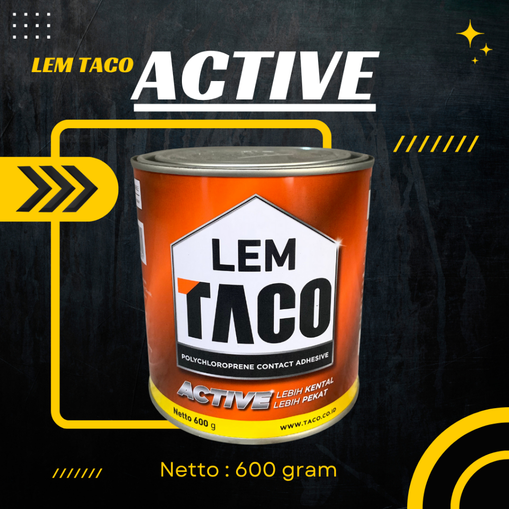 Jual TACO Lem ACTIVE | Lem Vinyl | Lem HPL | Lem Merah Taco 600 gram ...