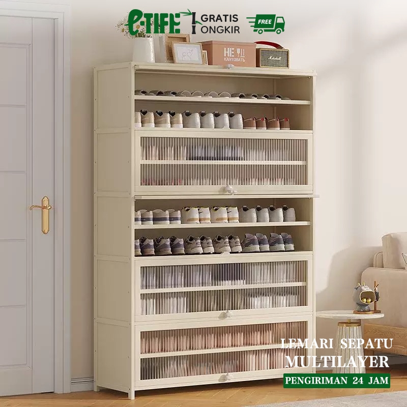 Jual E-TIFE Lemari Sepatu Rak Sepatu Kayu Lemari Sepatu Rak Sepatu ...