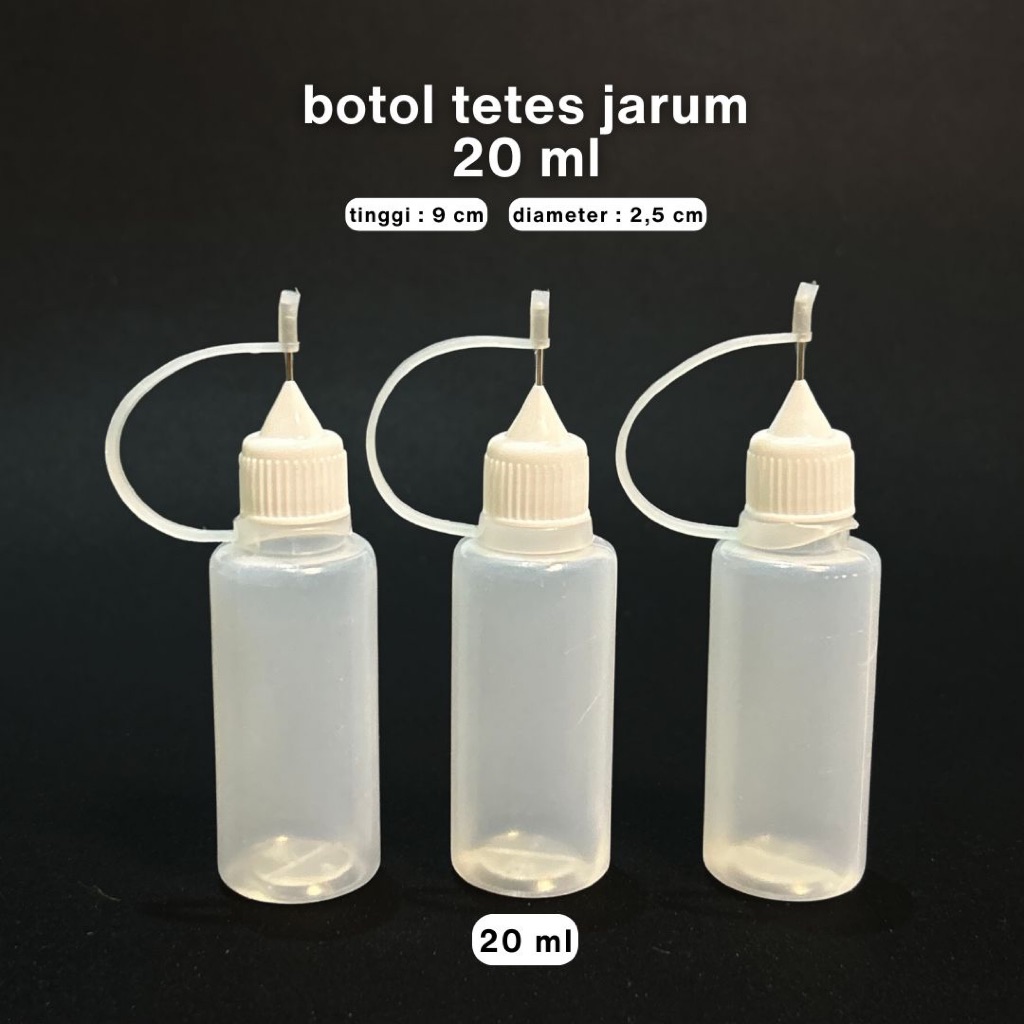 Jual botol tetes jarum 20 ml, botol refill lem | Shopee Indonesia