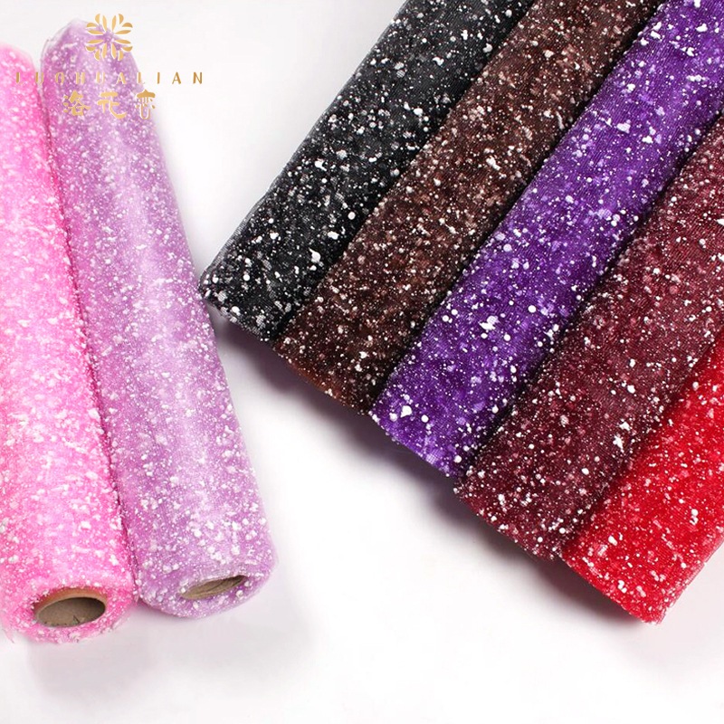 Jual kain tile salju / snow tile per roll buket bunga / flower wraping ...