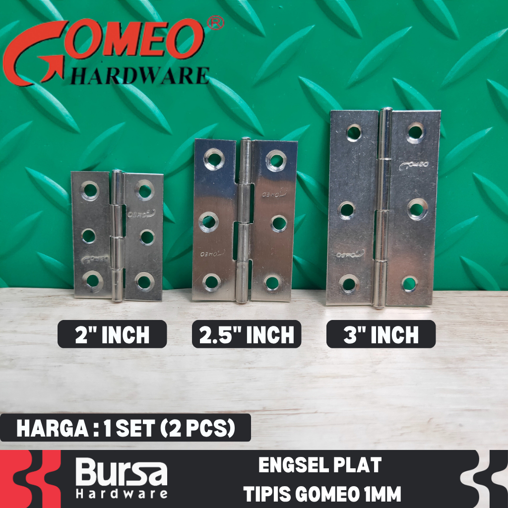 Jual Engsel Tipis Kupu 2 2,5 3 Inch Gomeo Plat Stainless Steel 1mm ...