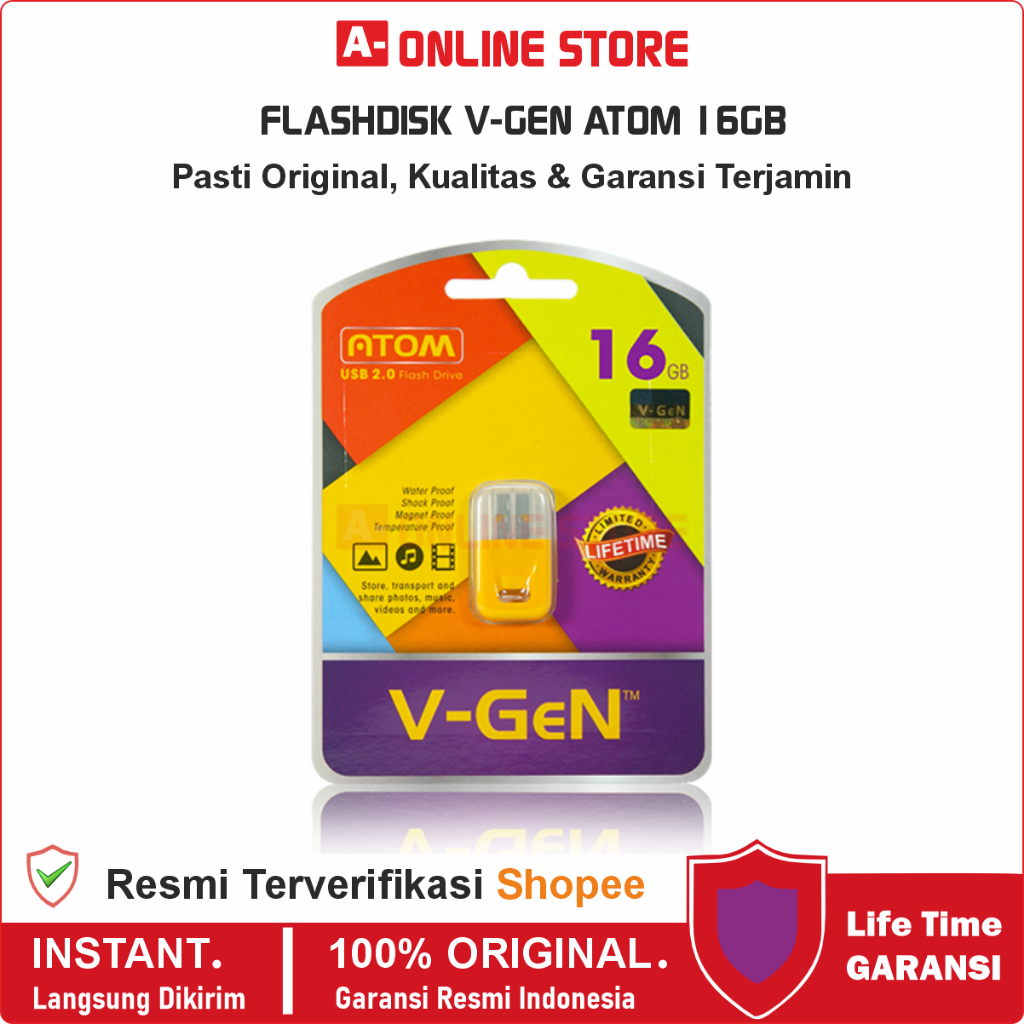Jual Flashdisk V-Gen Vgen Original 16GB ATOM | Shopee Indonesia