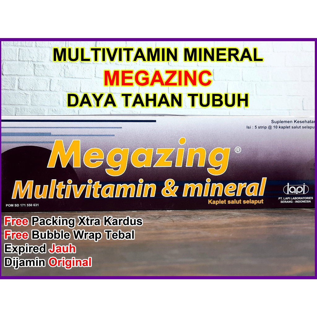 Jual MEGAZING 1 Box Multivitamin Mineral Zinc Daya Tahan Tubuh | Shopee ...