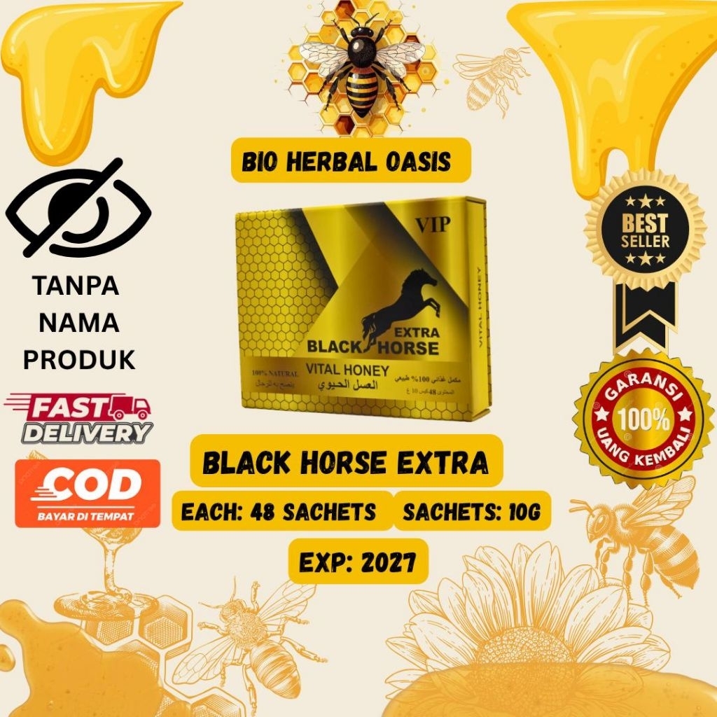 Jual Vital Honey Black horse Extra Original 100% 1box: 48 Sachet EXP 2027 | Shopee Indonesia