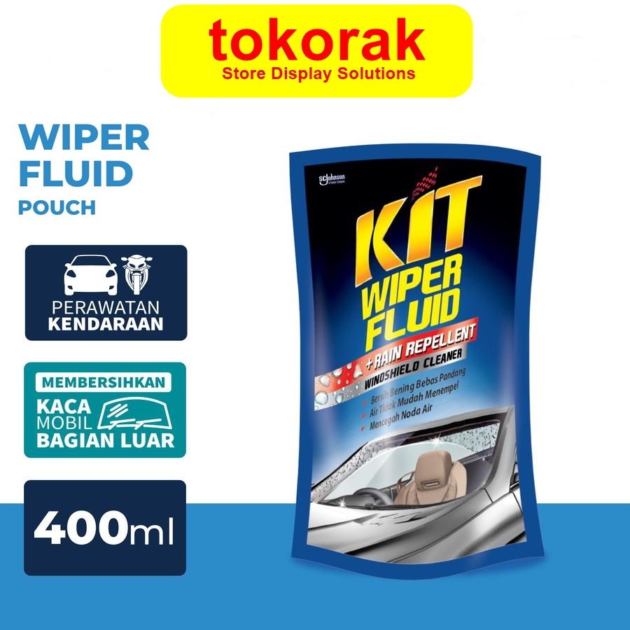 Jual KIT WIPER FLUID REFILL POUCH 400 ML CAIRAN PEMBERSIH KACA MOBIL ...