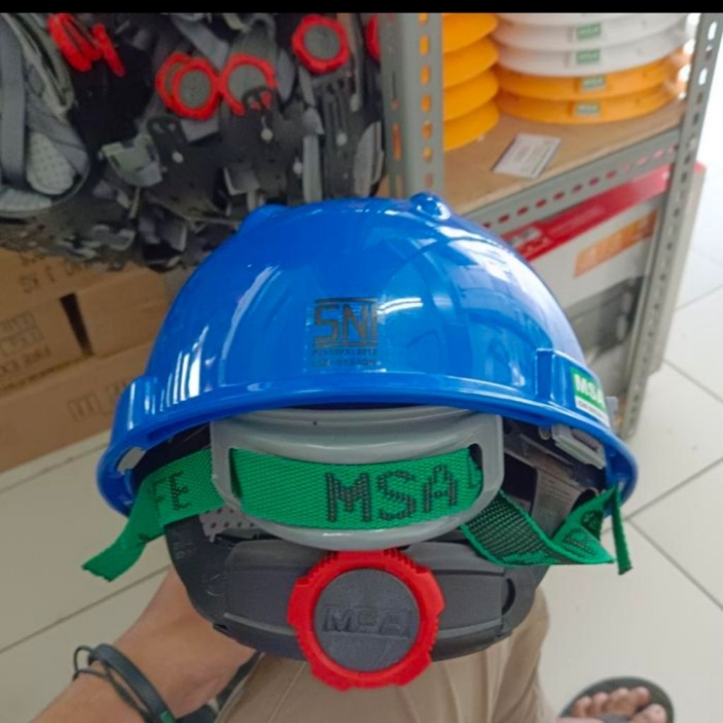 Jual Helm Safety MSA V-Gard Lokal SNI Fastrack Lengkap Dengan Tali Dagu ...