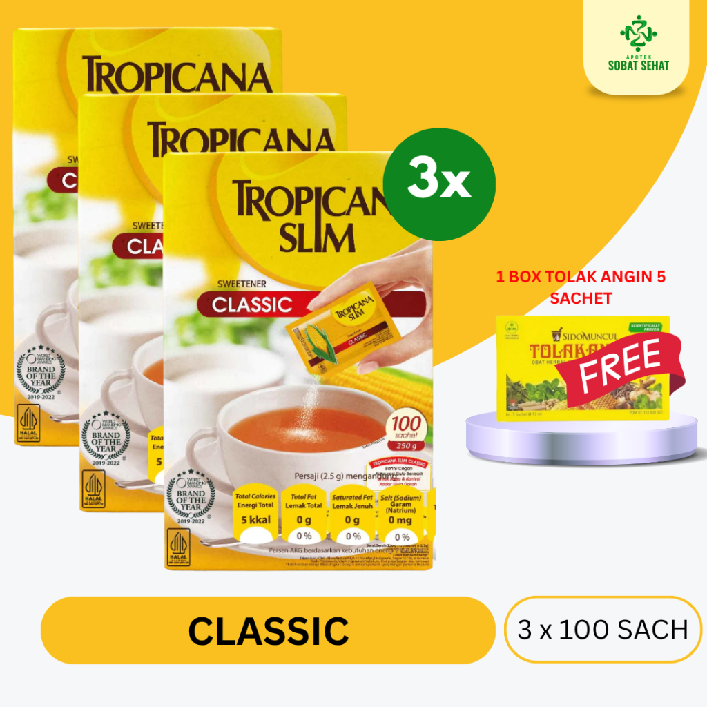 Jual TRIPLE PACK Free Tolak Angin 1 Box 5 Sachet - Tropicana Slim ...