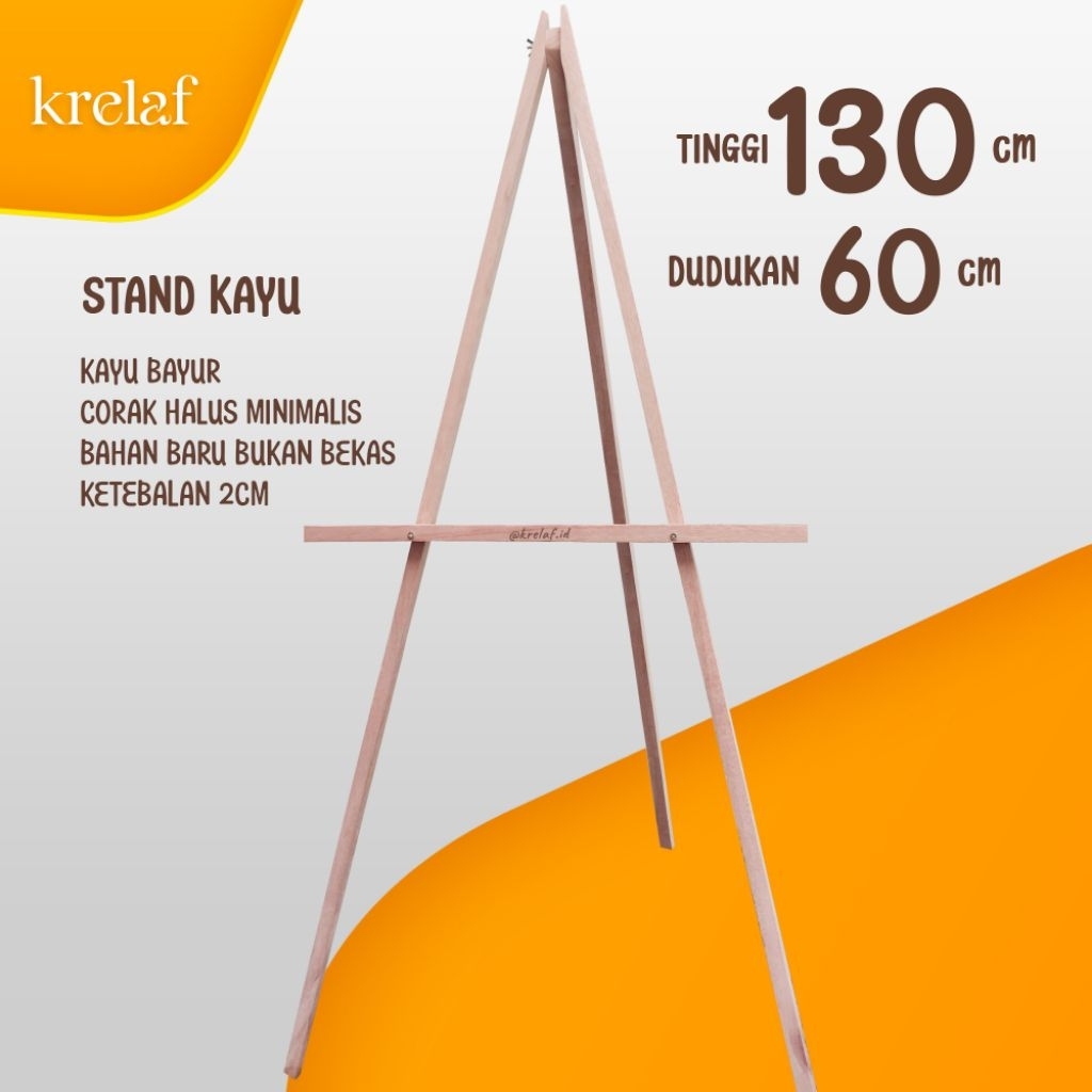 Jual Stand Kayu Standing Kayu Tripod Kayu Papan Bunga Jasmine Kanvas ...
