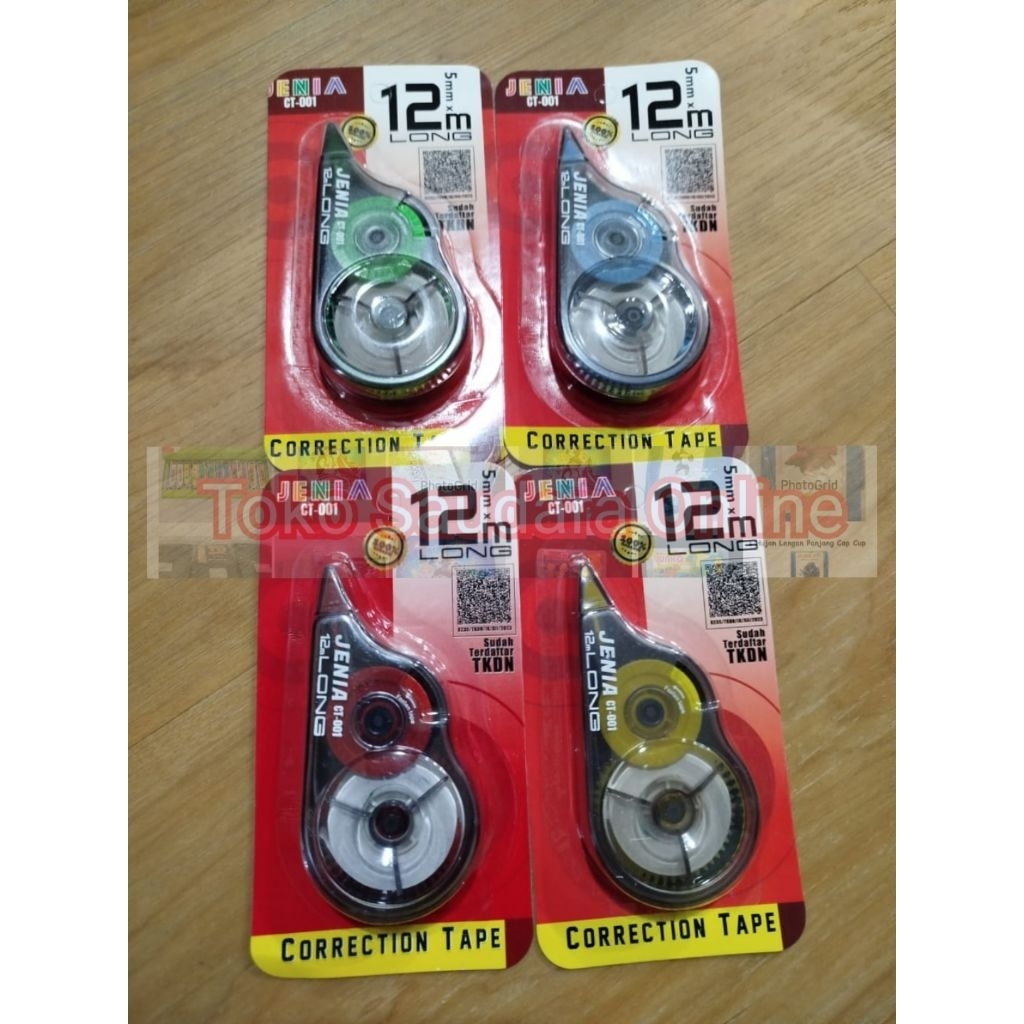 Jual Correction Tape Tipe X Roll Tip Ex Kertas 12 Meter Jenia Murah ...