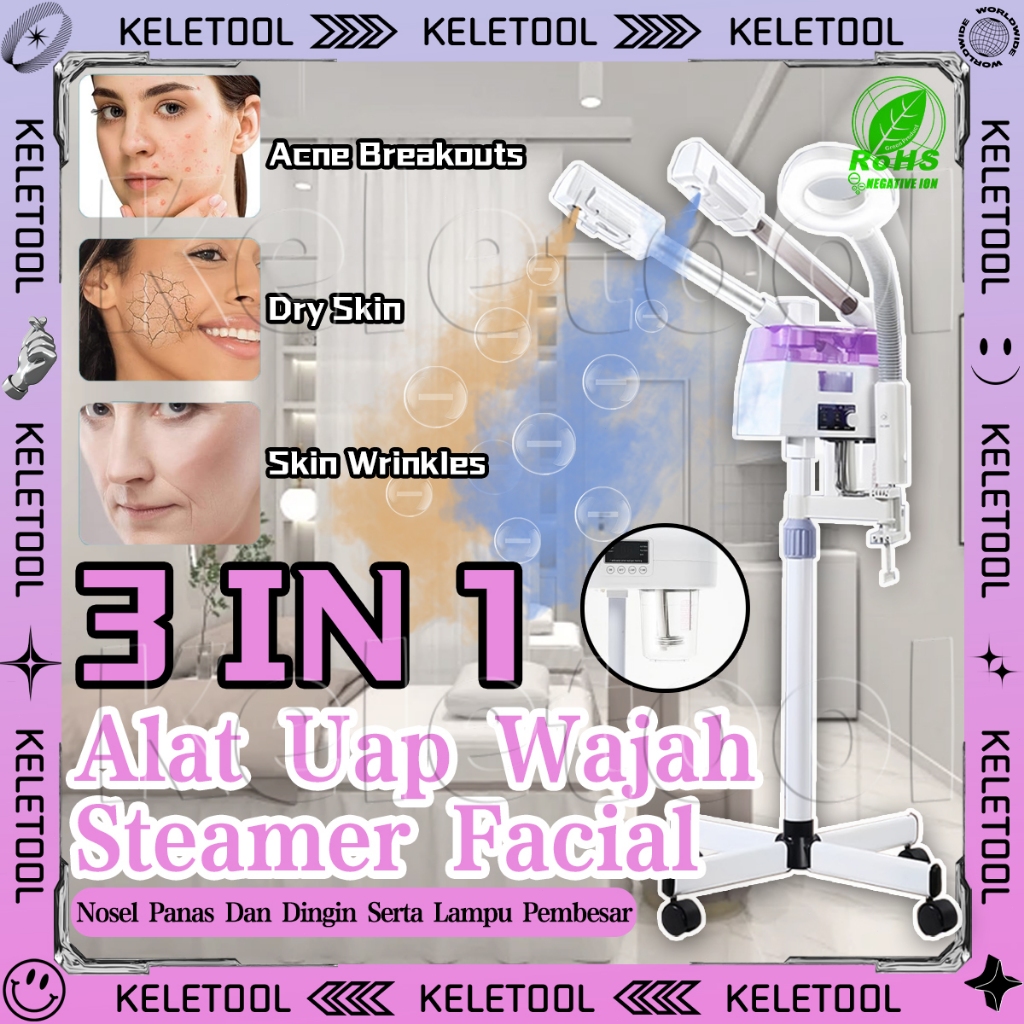 Jual Uap Wajah Vapozone Facial 3 In 1 Stand Steamer Facial Uap Thermal ...