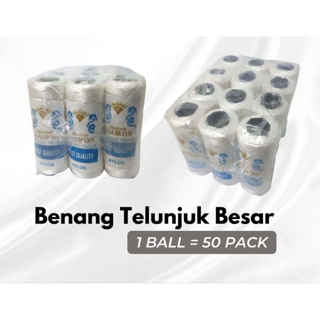 Jual Benang nylon Jumbo putih 1 pak isi 12 pc&1/2 pak isi 6 pc/Benang ...