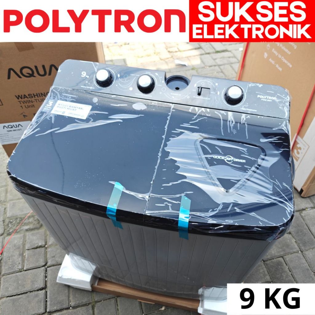 Jual MESIN CUCI POLYTRON 9 KG 2 TABUNG PWM-9081 / WASH MACHINE 9KG KILO ...