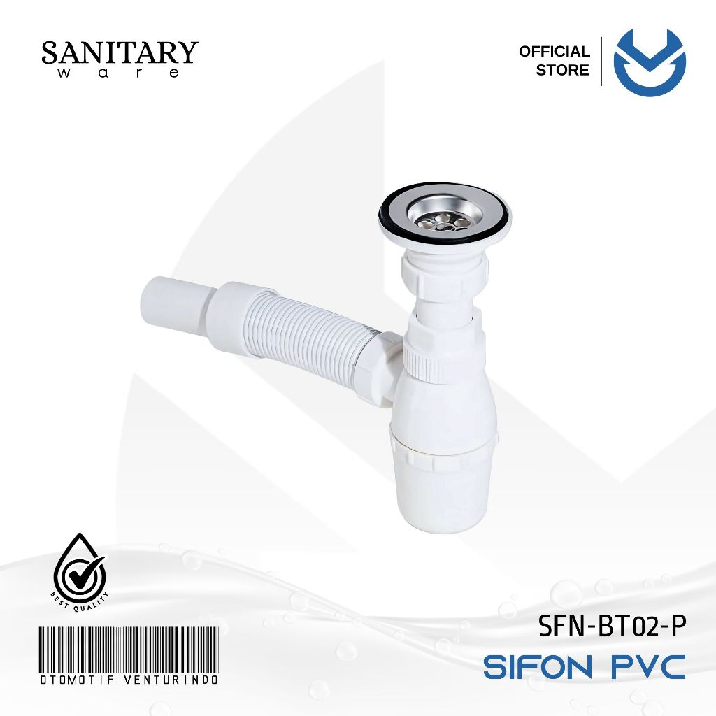 Jual OV Sifon Botol PVC Set / Pembuangan air Afur Wastafel - Putih ...