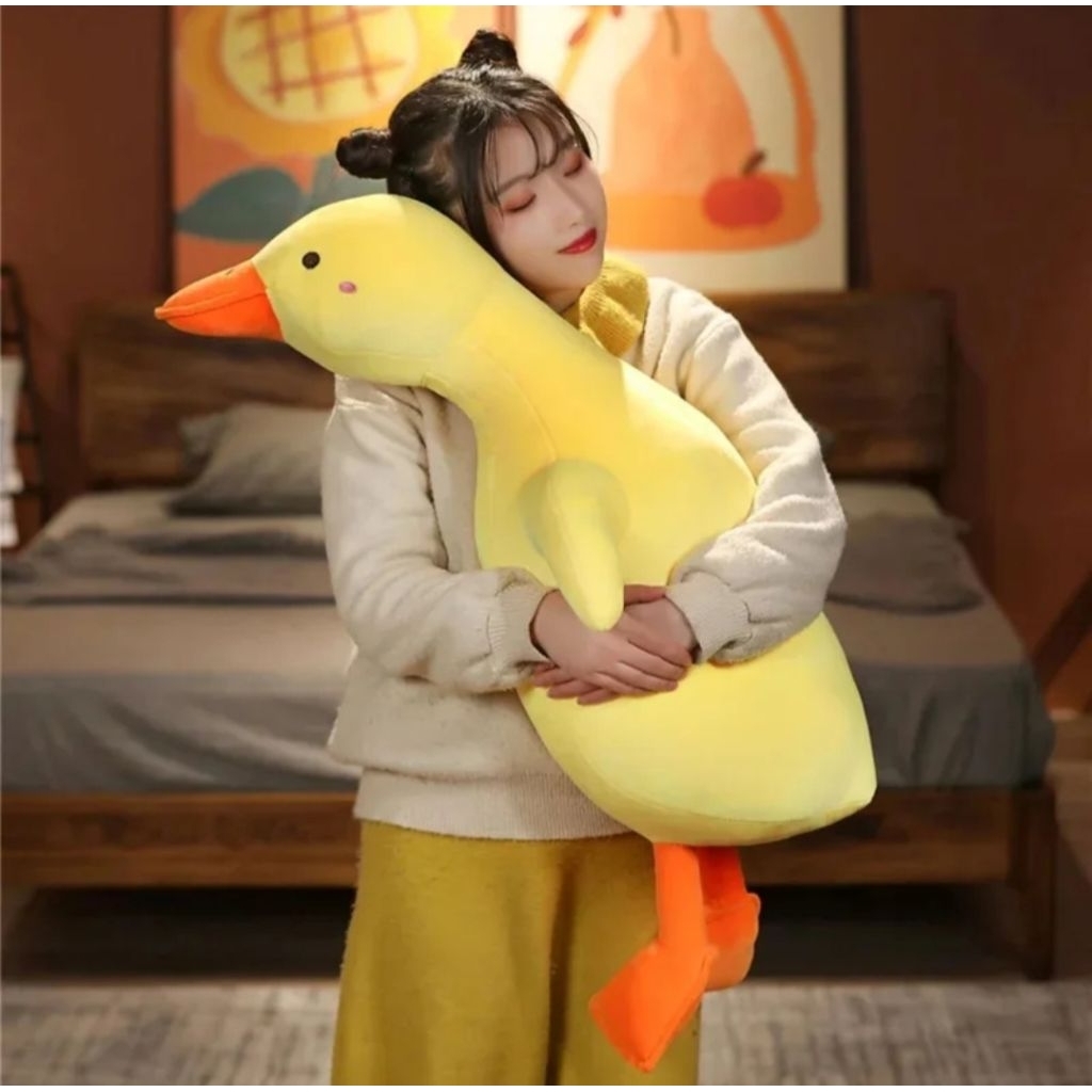 Jual Boneka Angsa Bebek Uk L 60 Cm Boneka Guling Angsa Bahan Halus ...