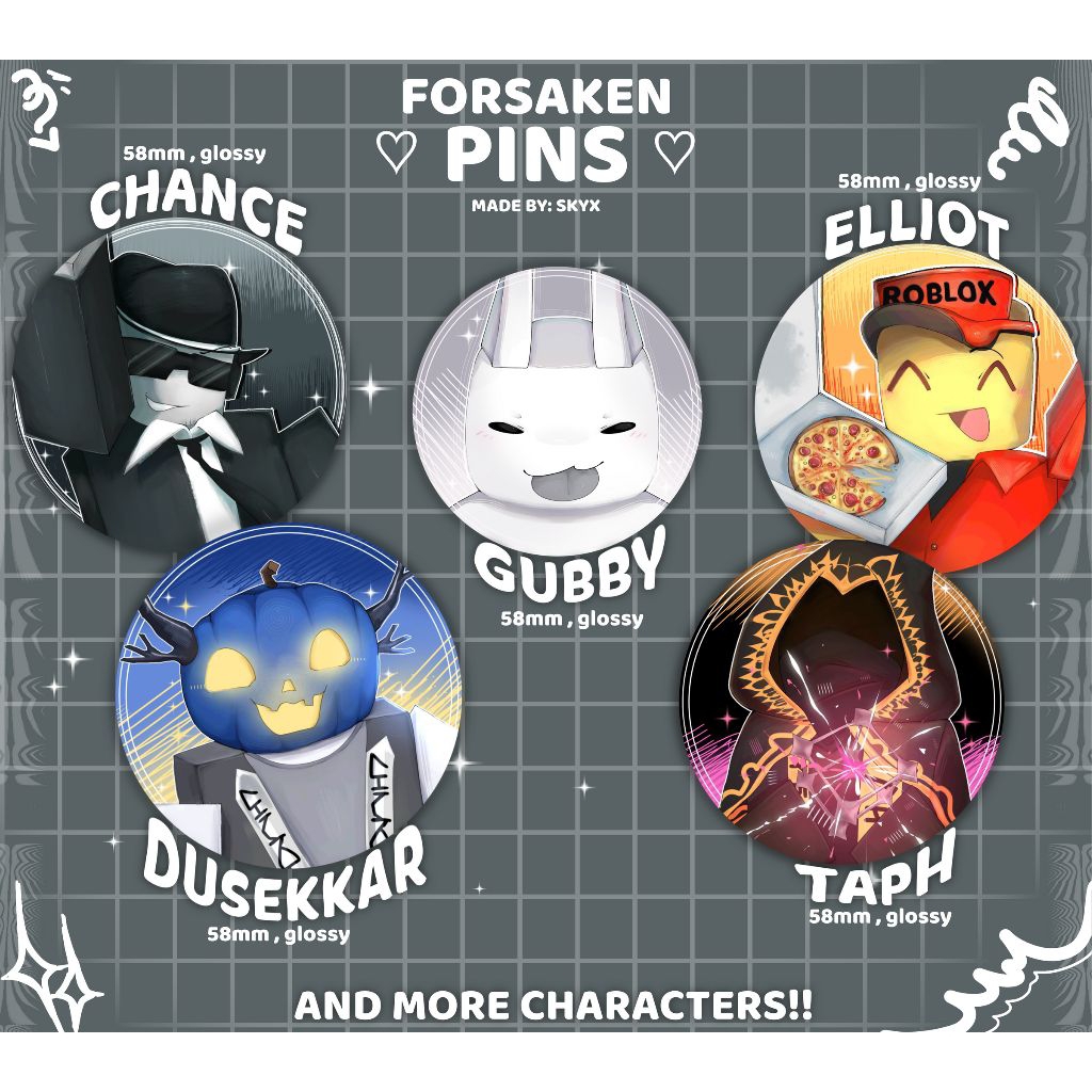 Jual Forsaken fanmerch - pin karakter forsaken | Shopee Indonesia