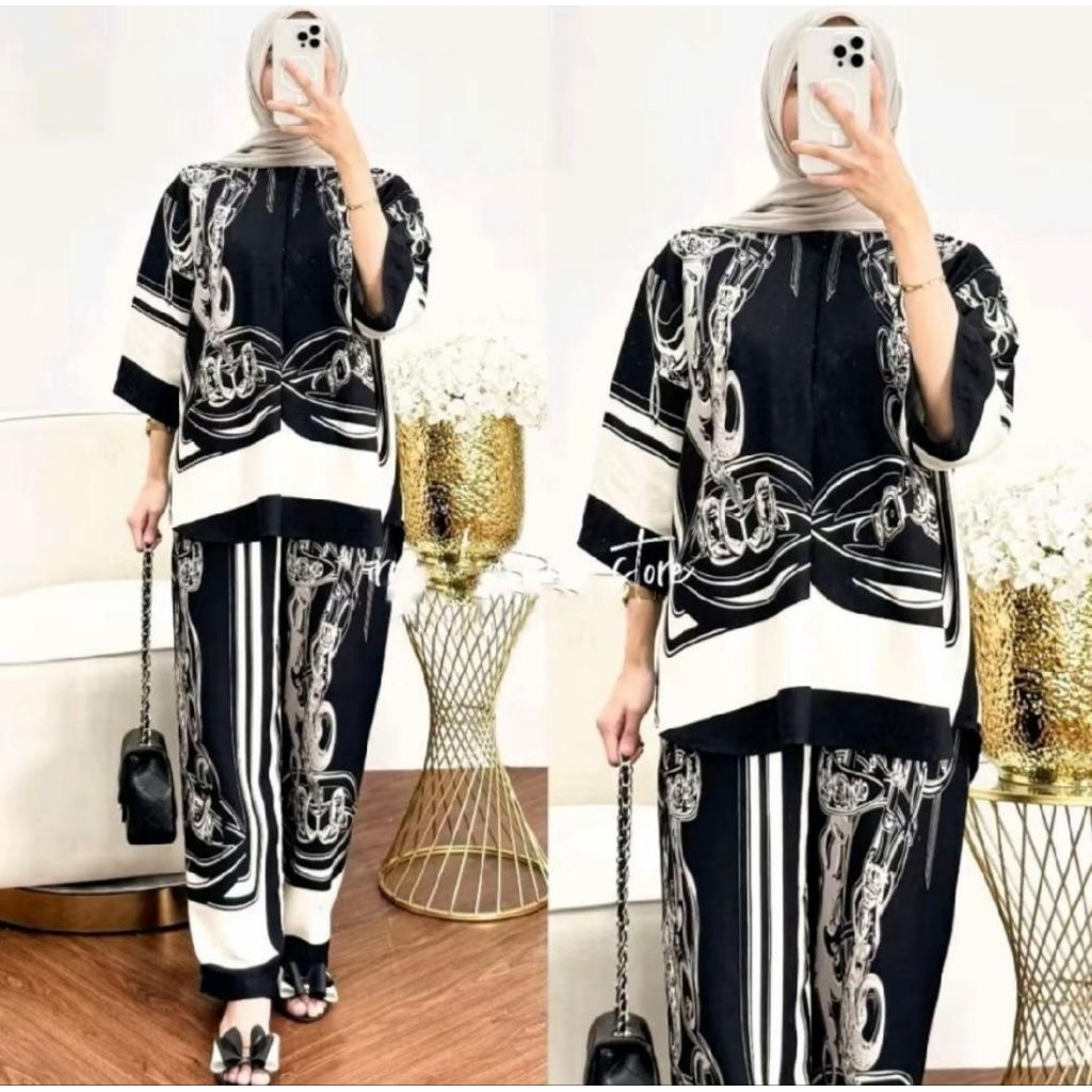 Jual one set wanita /setelan wanita jumbo / setelan rayon jumbo / setelan jumbo / one set rayon ...