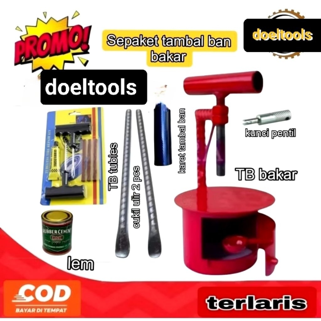 Jual Sepaket Alat Tambal Ban Bakar Motor Tambal Ban Tubles dan Non ...