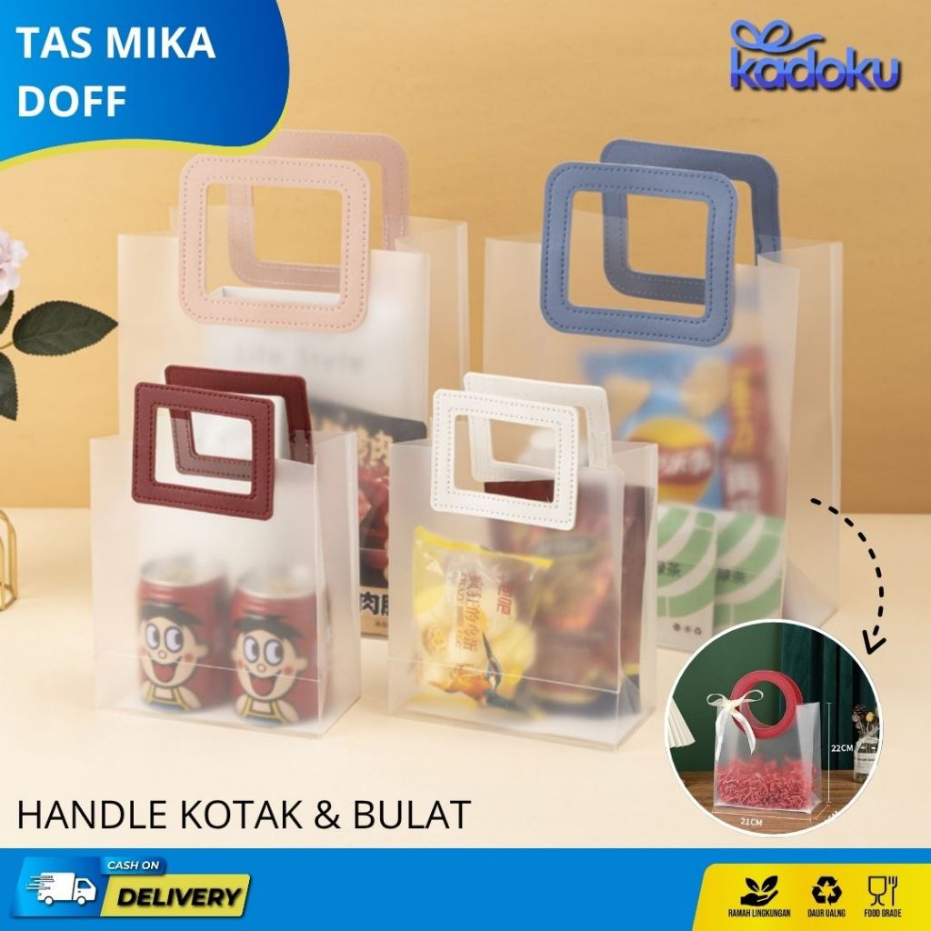 Jual Tas Mika PVC Doff / Goodiebag Mika Transparan / Tas Mika Hampers / Tas Mika Souvenir I ...
