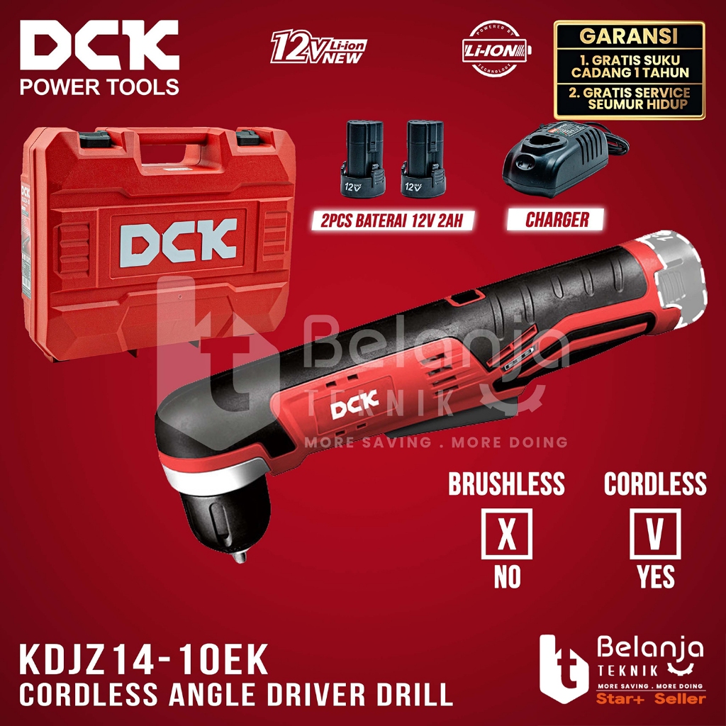 Jual DCK Angle Driver Drill Cordless KDJZ14-10EK Mesin Bor Sudut Baterai | Shopee Indonesia