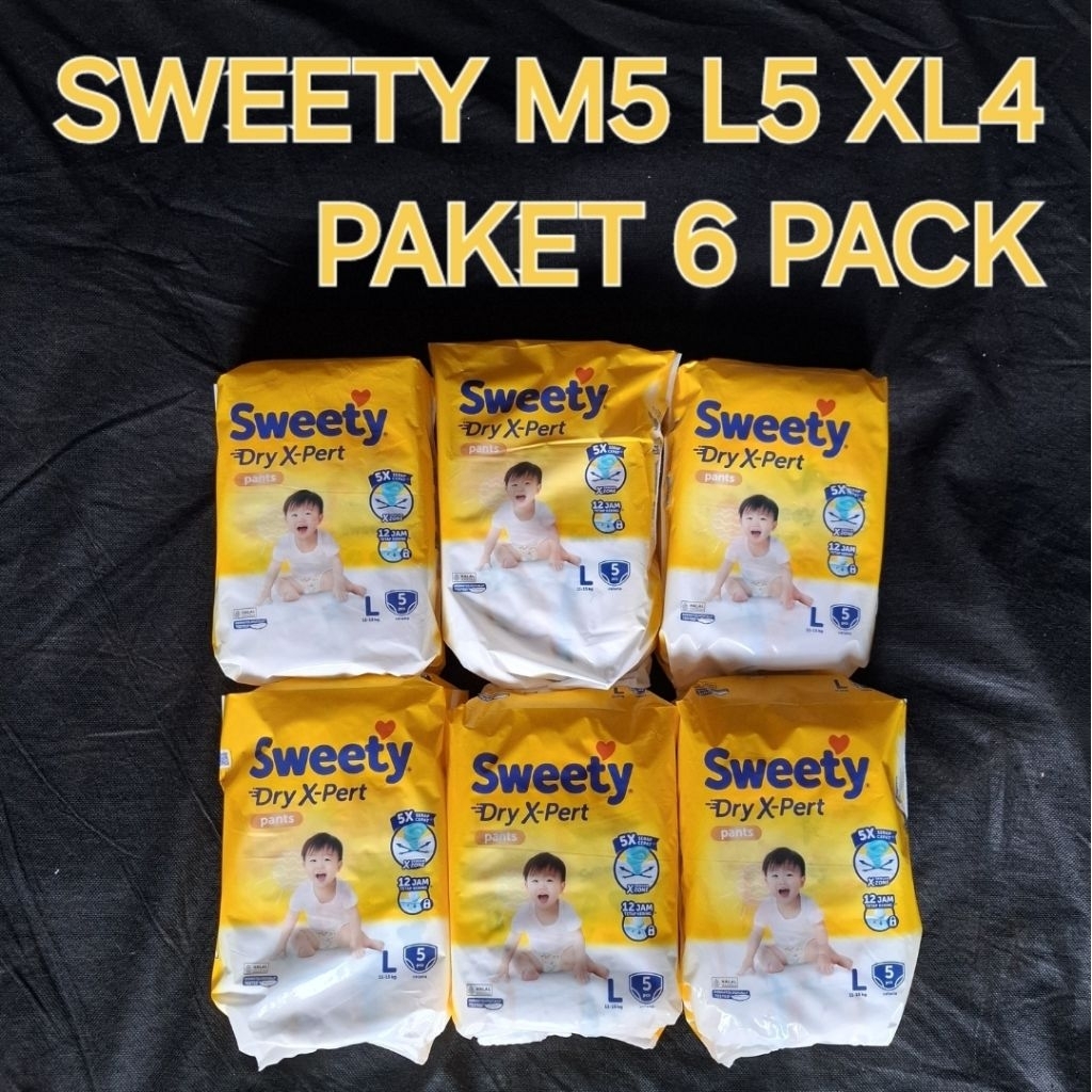 Jual Sweety Dry Paket 6 Pack M5 L5 Xl4 | Shopee Indonesia