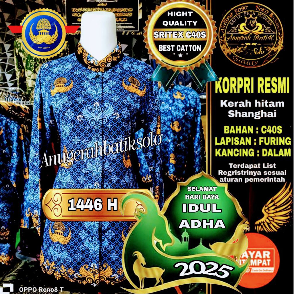 Jual Baju Seragam Korpri Shanghai Resmi Motif Terbaru Lapis furing 2025 | Shopee Indonesia