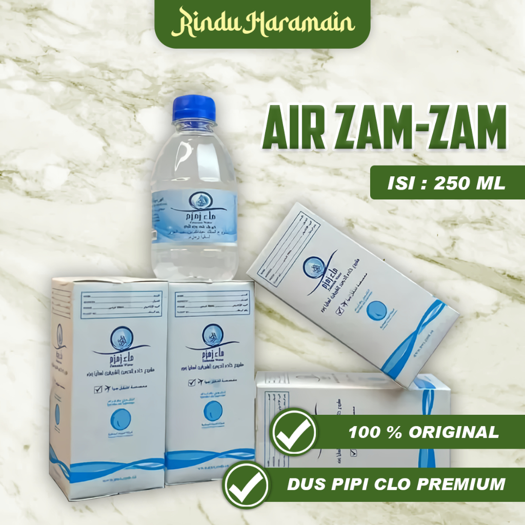 Jual Air Zamzam 250ml Asli 100% Original kemasan Dus Pipi Clo Premium ...