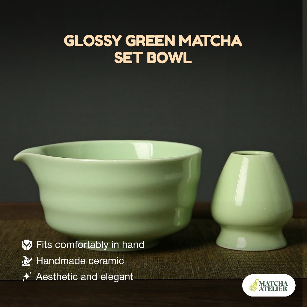 Jual Matcha Atelier Set Bowl and Holder Whisk Matcha Making Ceramic ...