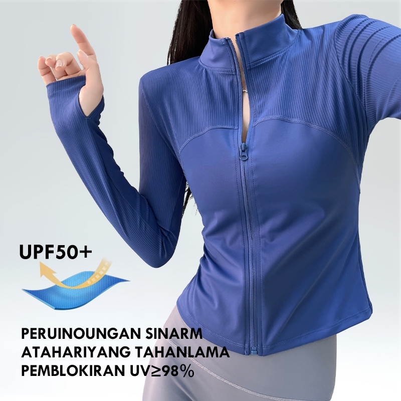 Jual Jaket Tracktop Anti Uv Protection Olahraga Wanita Korean Style ...