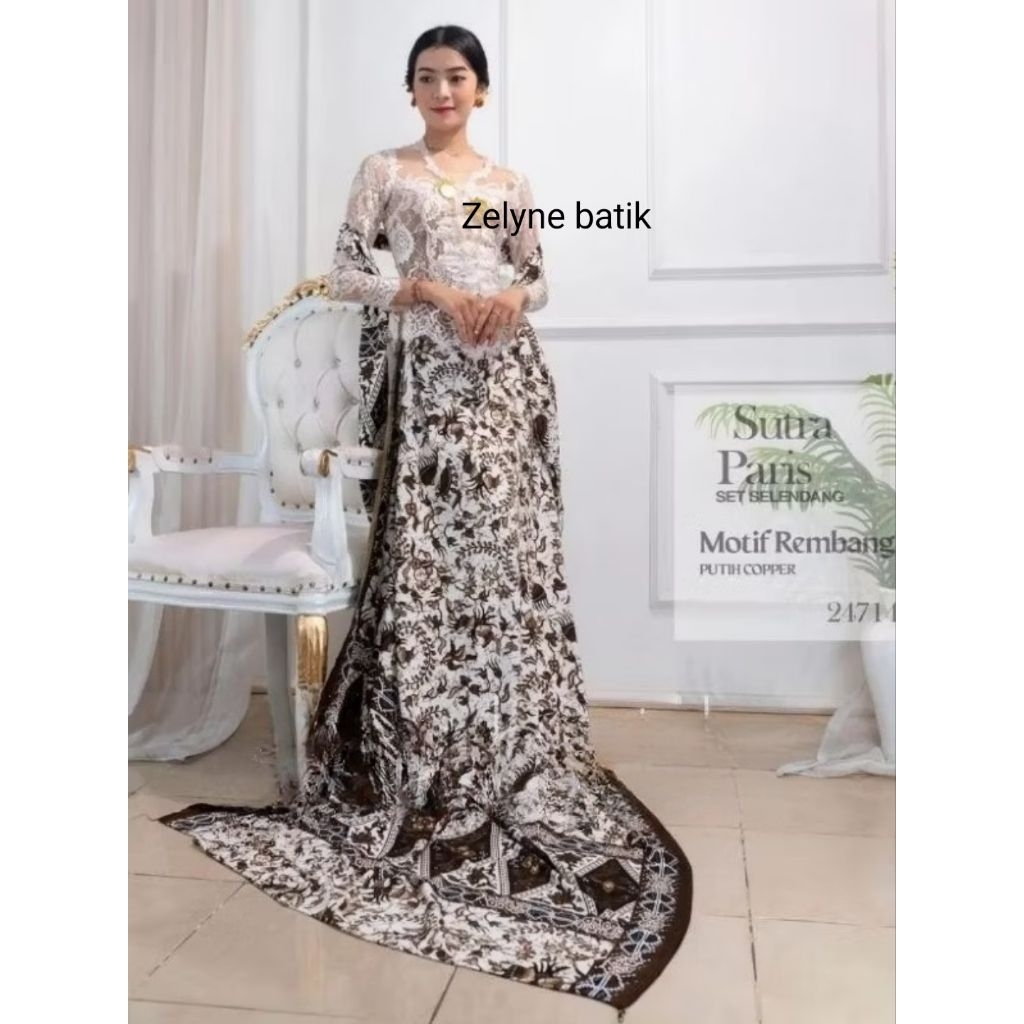 Jual Set Kamen Batik Elegan + Selendang Sutra Paris – Motif Rembang ...