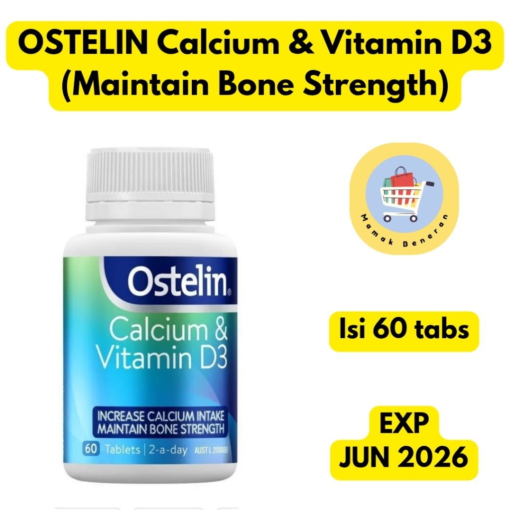 Jual Ostelin Calcium & Vitamin D3 suplemen untuk bone tulang isi 60 tab ...