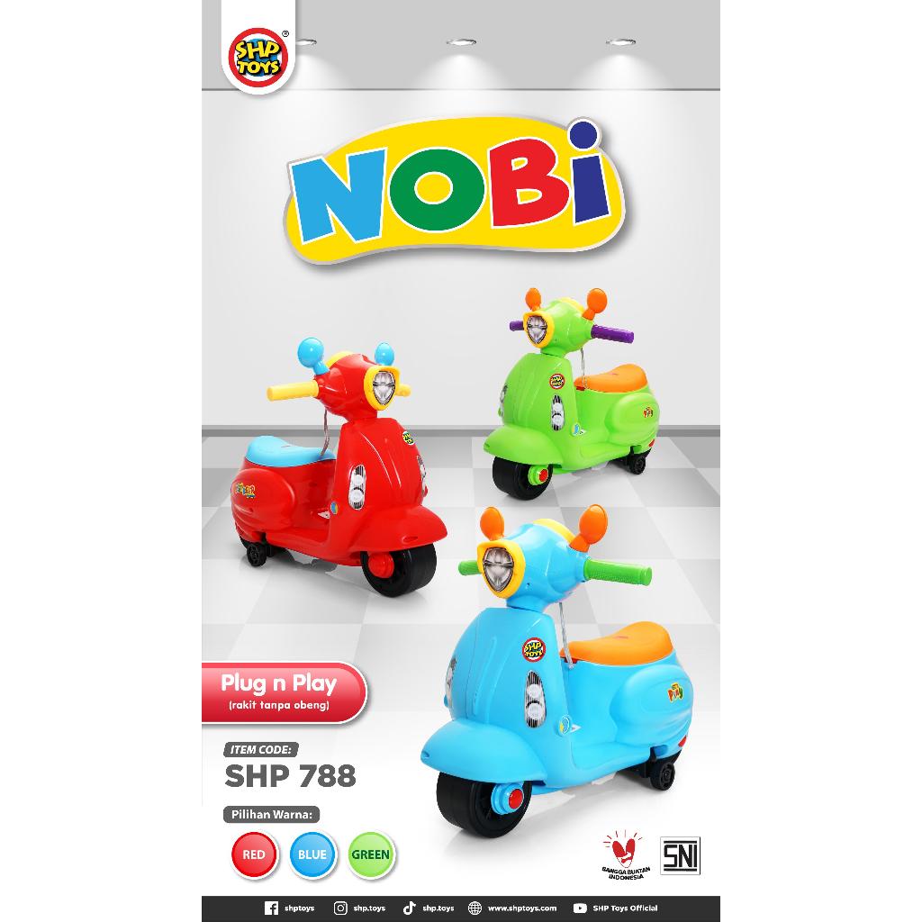 Jual nobi 788 ride on SHP toys mainan anak motor kayu roda 2 pop it ...