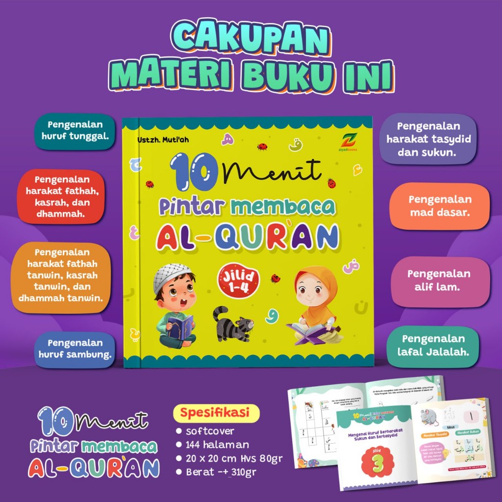 Jual GROSIR 10 Menit Pintar Membaca Baca Alquran Quran Al-Qur'an Buku ...