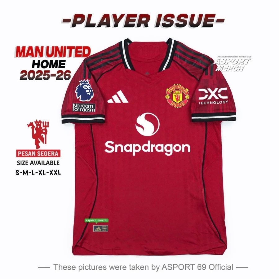 Jual JERSEY BOLA PLAYER ISSUE MAN UNITED HOME 2025 2026 JERSEY MU HOME ...
