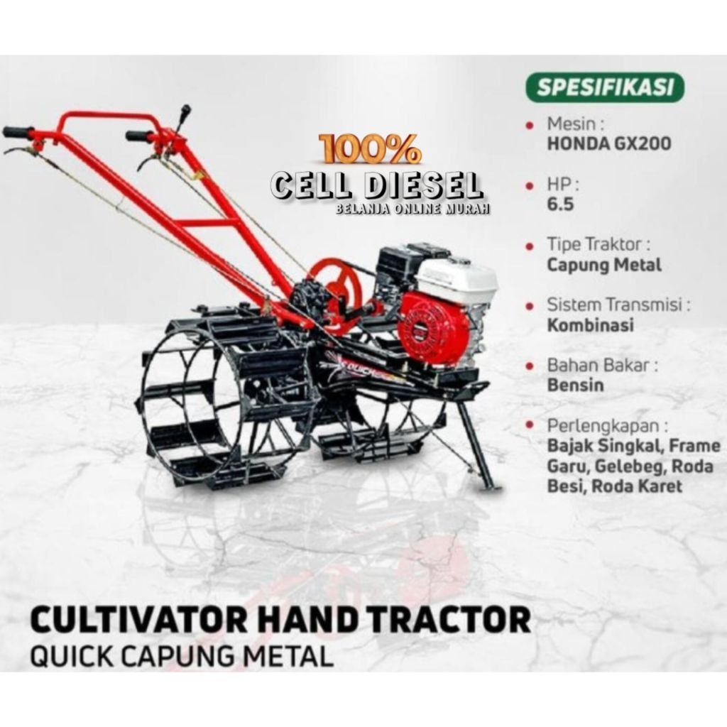 Jual Mesin Traktor - Quick capung Metal + Mesin Engine Honda GX 200 ...