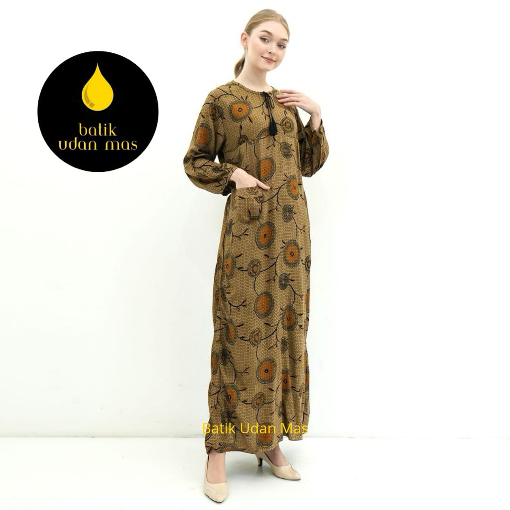 Jual Batik udan mas- Dress Fiona Bahan Rayon premium/Gamis Fiona ...