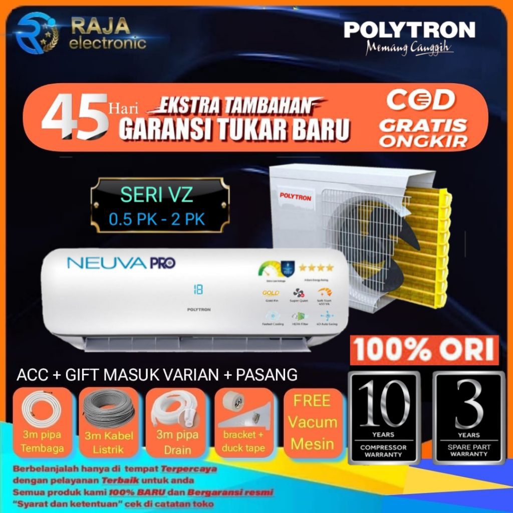 Jual AC POLYTRON 1/2 PK & 1 PK TYPE VZ NUEVA ICE + INSTALASI PEMASANGAN ...
