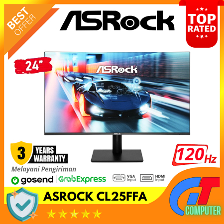 Jual Monitor LED ASRock CL25FFA 24.5" IPS 120Hz 1ms VGA HDMI FreeSync ...