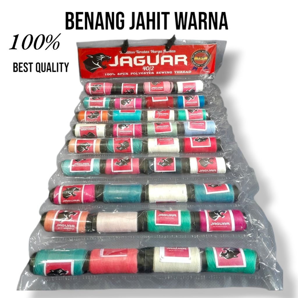Jual 1 Renceng Isi 36 Pcs Benang Jahit Besar Warna Warni Lengkap Merek ...