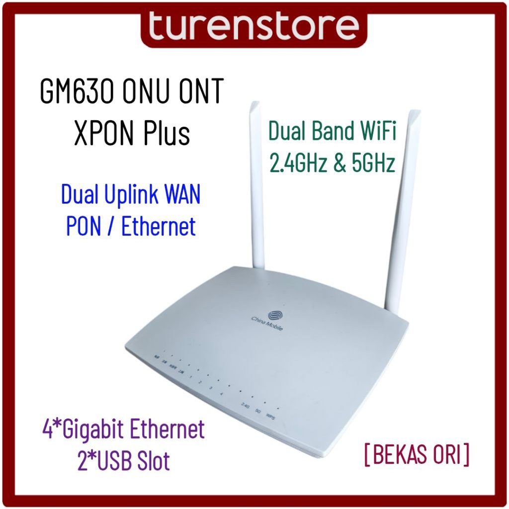 Jual GM630 XPON Plus ONU ONT Dual Band WiFi Dual UPLINK WAN support ...