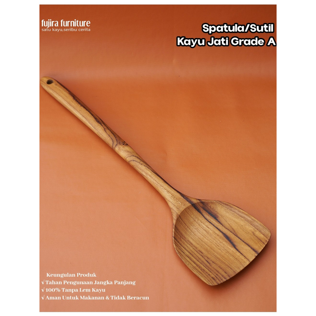 Jual Spatula Kayu Jati Premium – Sutil Masak Food Grade Tahan Panas ...
